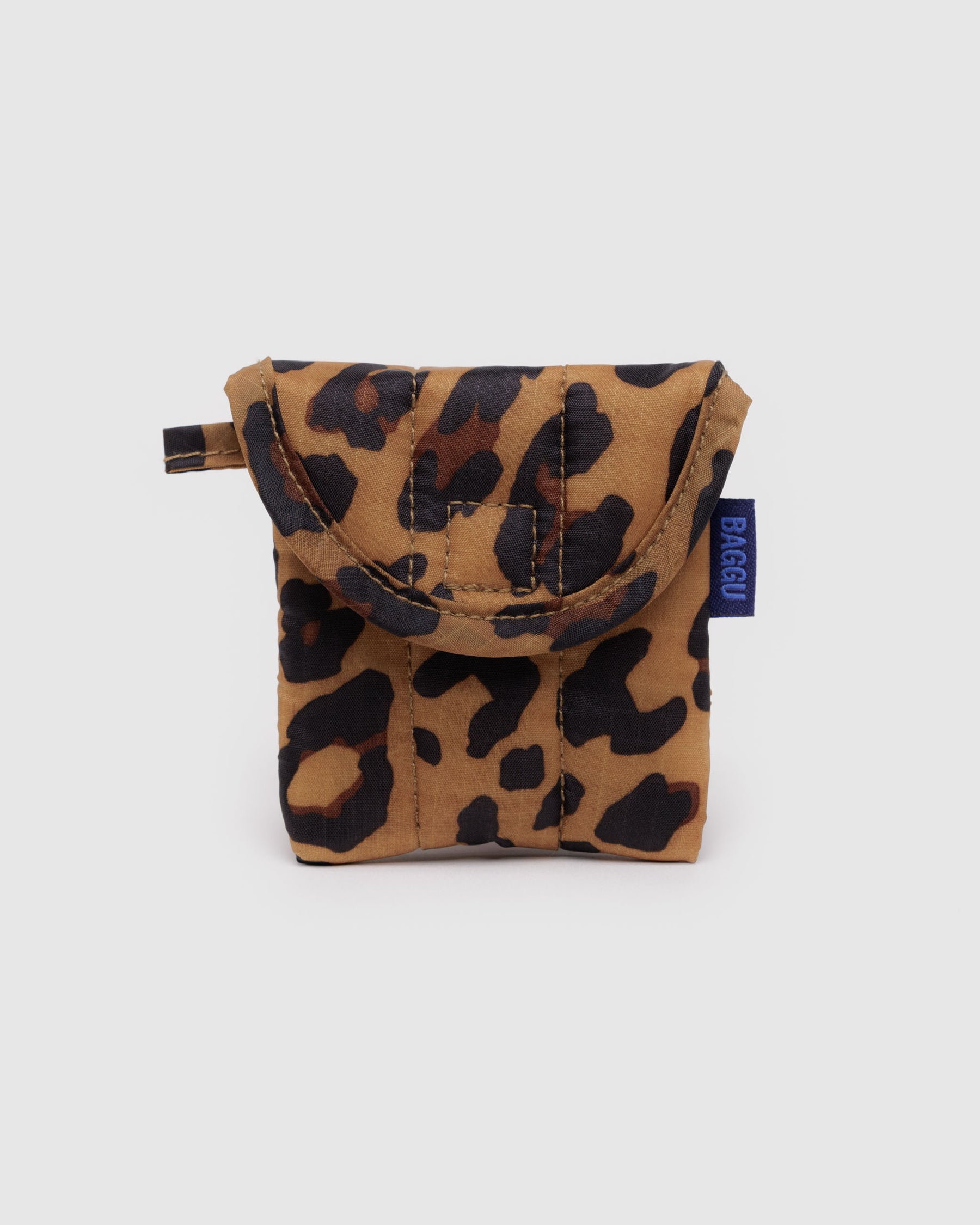 BAGGU Leopard Print Puffy Earbuds Case