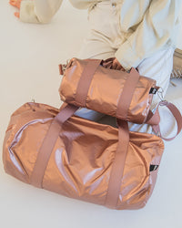 LOQI Metallic Matt Rose Gold Weekender Bag